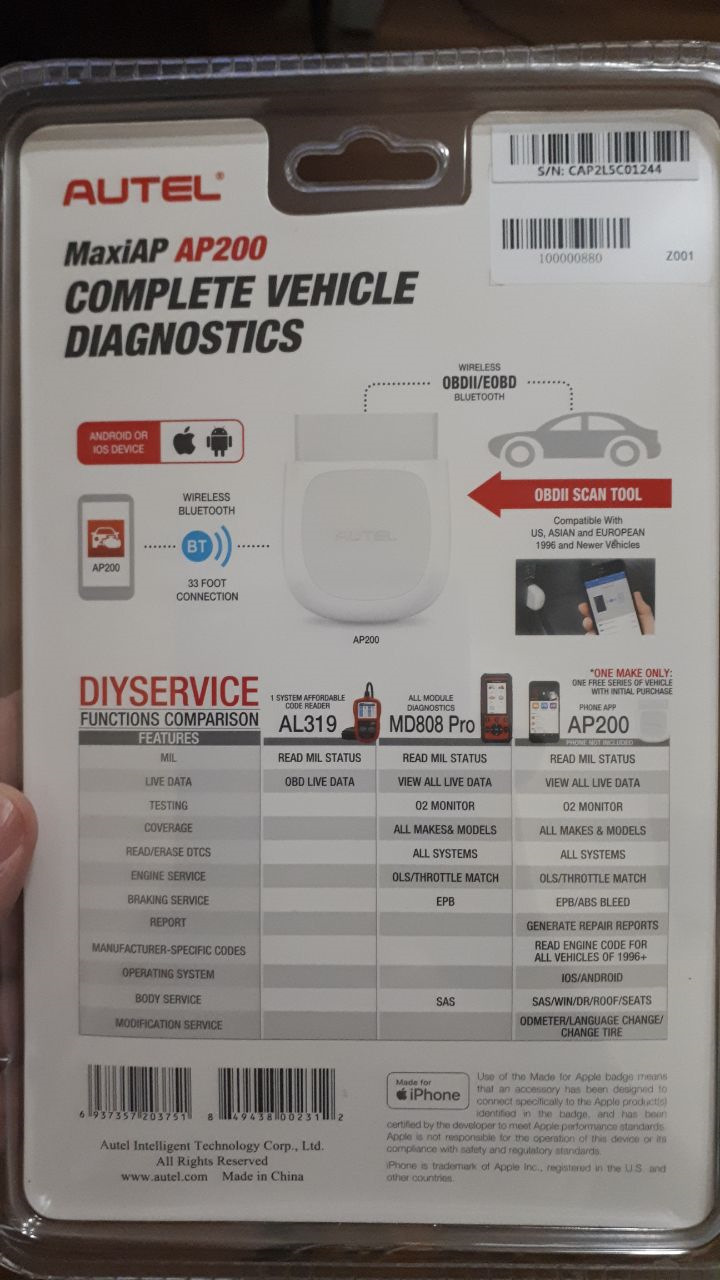 OBD II AUTEL MaxiAP200 — Toyota Aygo (1G), 1 л, 2008 года | электроника | DRIVE2