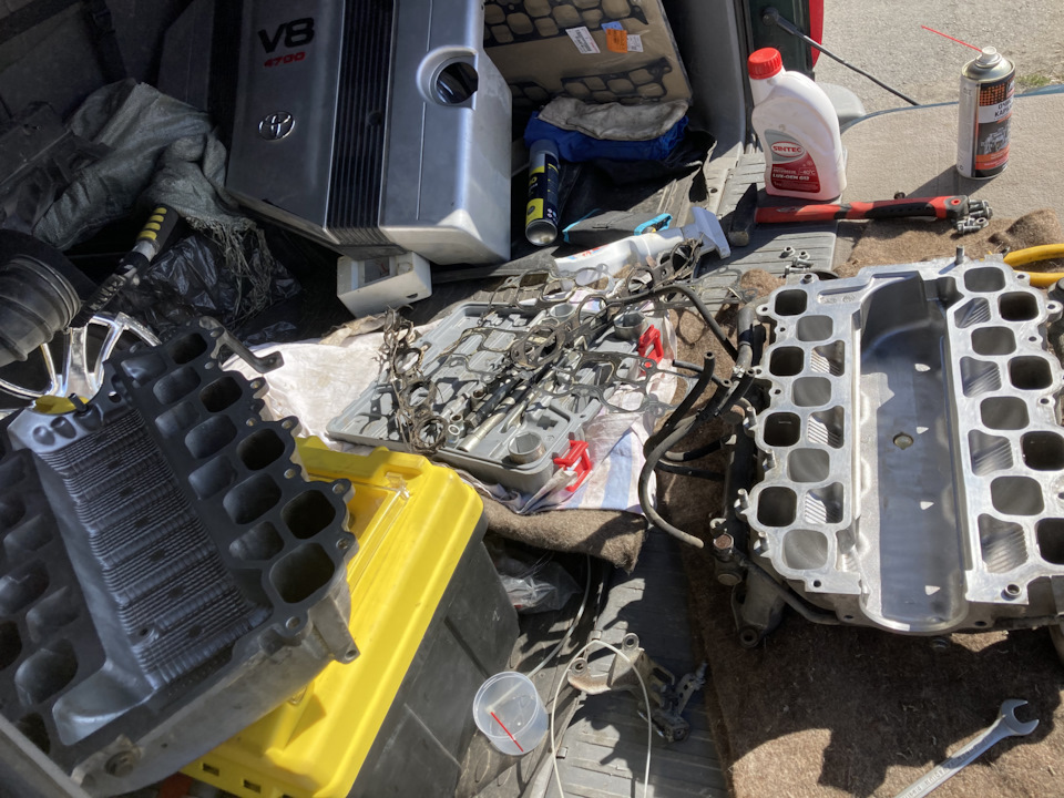 3 Впускной коллектор и мойка двс — Toyota Land Cruiser 100, 4,7 л, 2000 ...