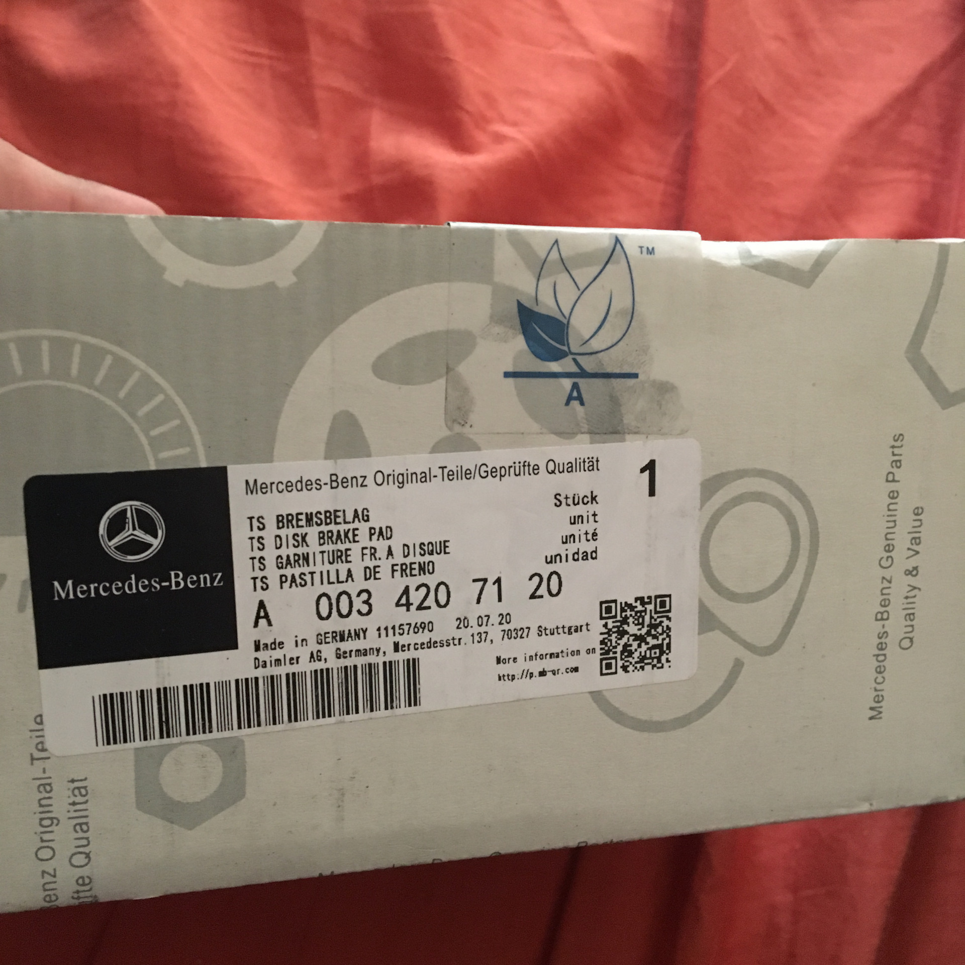 Мотор на запчасти, колодки оригинал мерседес перед — Mercedes-Benz E 55 ...