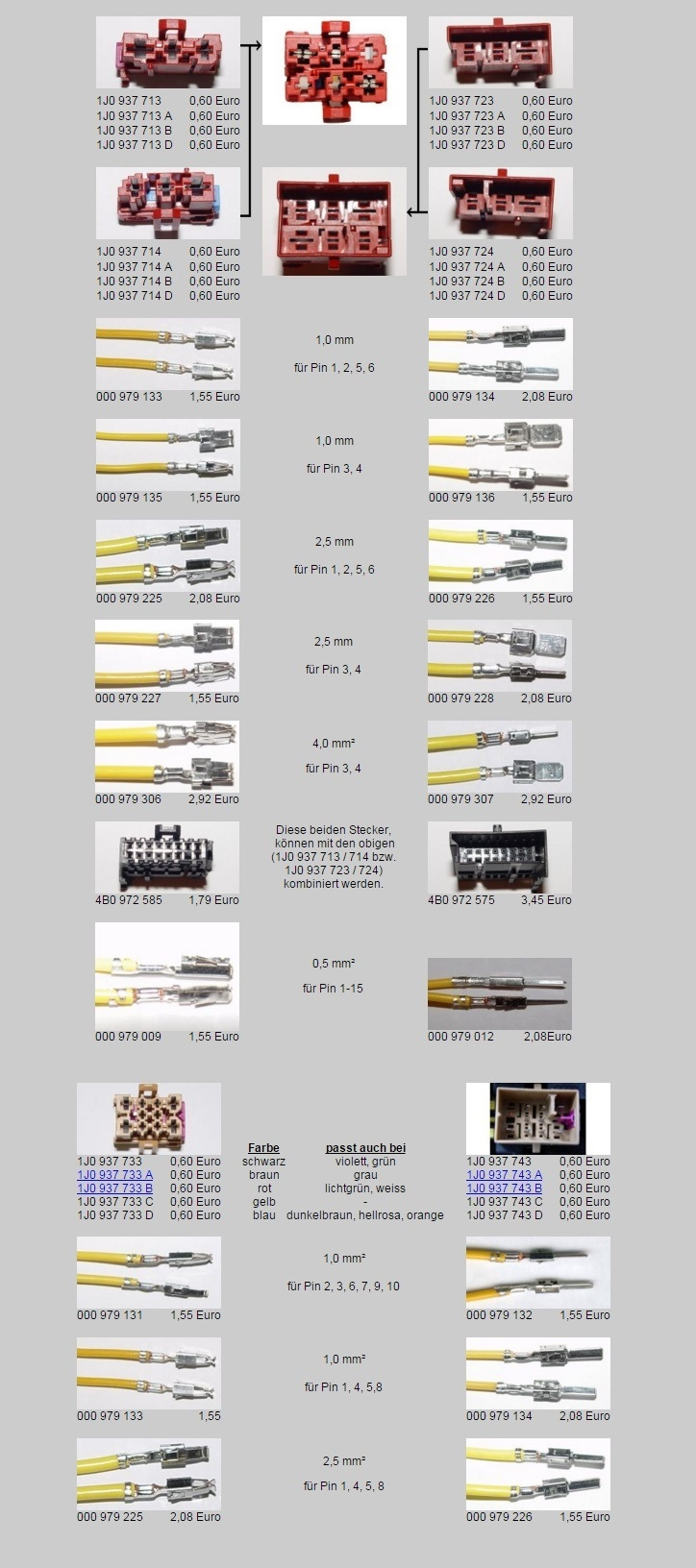Артикулы: Контакты, пины, разъемы, провода — используемые в автомобилях ...