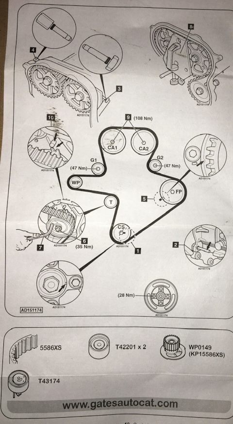T43174 Натяжители ремней грм GATES | Запчасти на DRIVE2