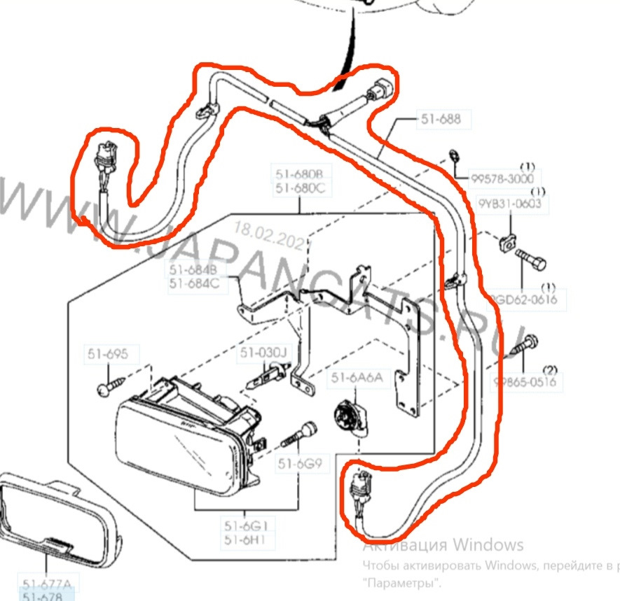 Жгут на ПТФ — Mazda 626 V (GF), 2 л, 1998 года | электроника | DRIVE2