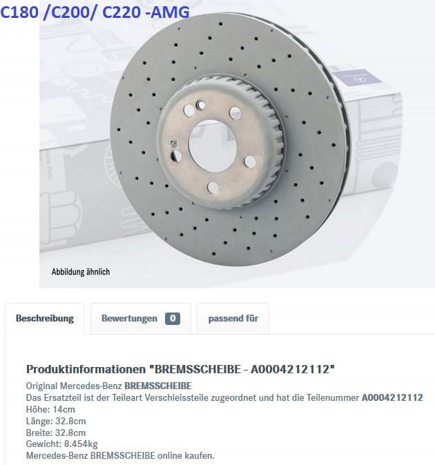 A0004212112 Диск тормозной Mercedes | Запчасти на DRIVE2