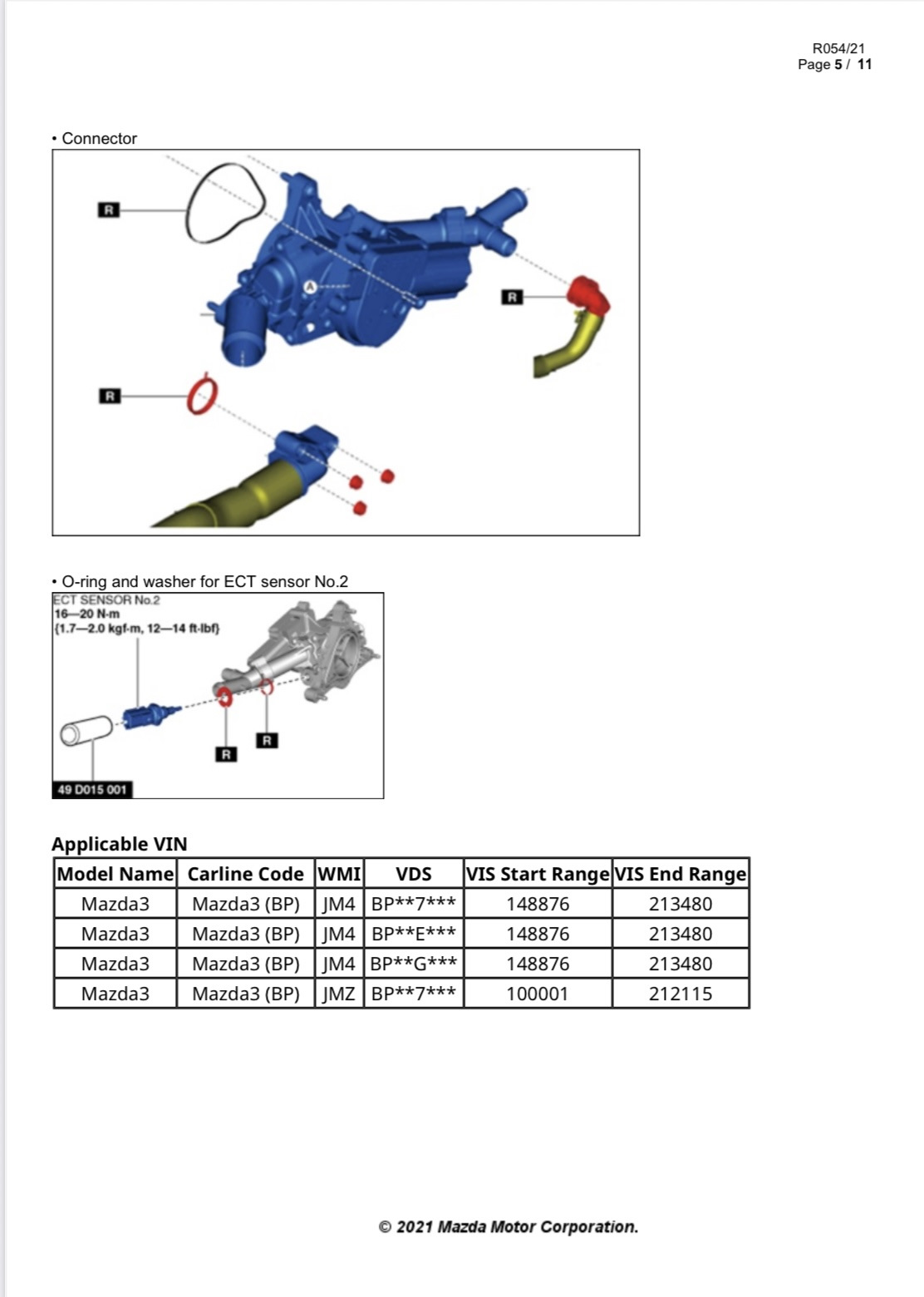 PYY2-15-SA1 Ремкомплект термостата — Mazda 3 (4G) BP, 1,5 л, 2020 года ...