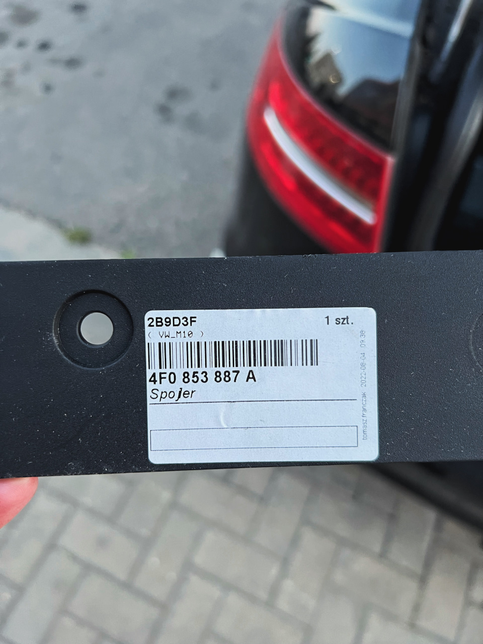 4F0853887A Спойлер переднего бампера Audi A6 (C6), 2004-2011, левый ...