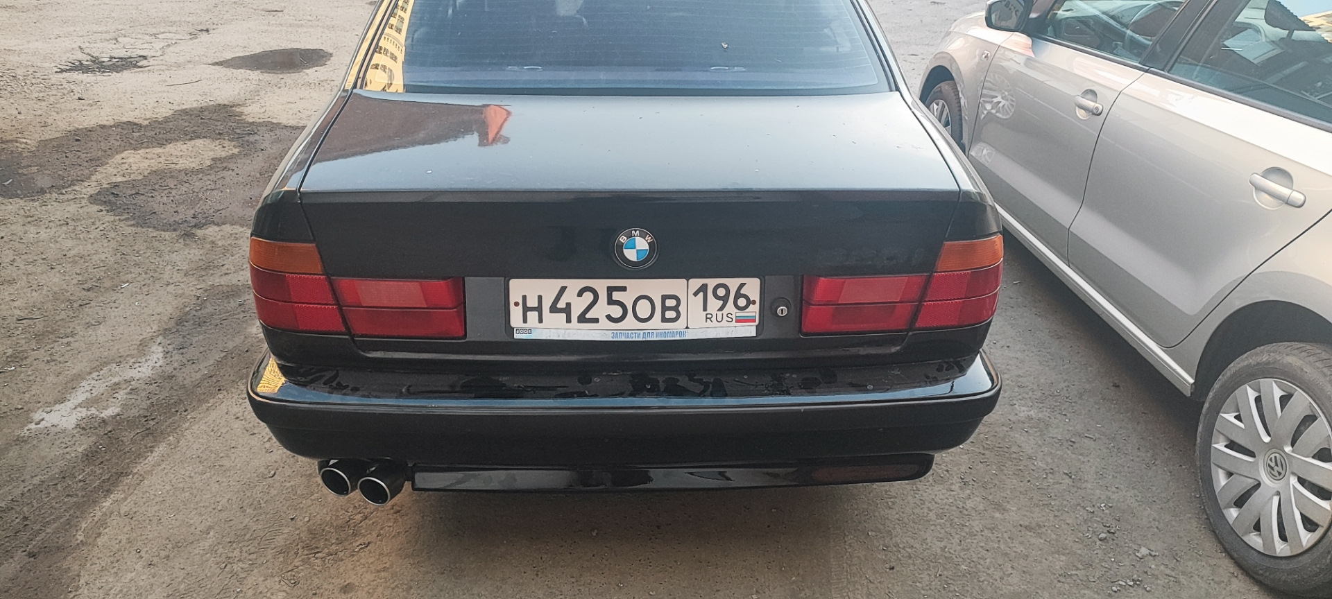 Двойная насадка на выхлоп. Банка от 750 е65 — BMW 5 series (E34), 2 л ...