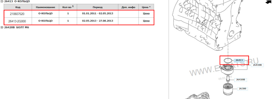 264132G000 Прокладка масляного охладителя KIA HYUNDAI | Запчасти на DRIVE2
