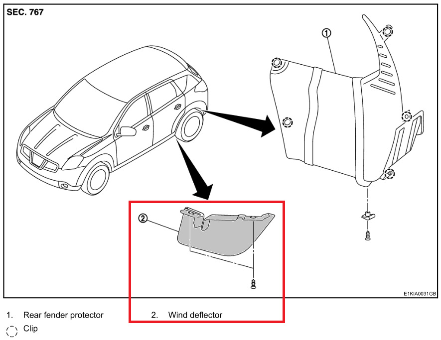 Задний wind_deflector(L) утерян — ставим новый — Nissan Qashqai (1G), 2 ...
