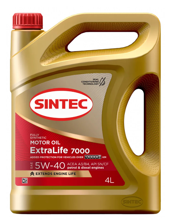 Замена масла SINTEC EXTRALIFE 7000 SAE 5W-40 API SN/CF ACEA A3/B4 ...