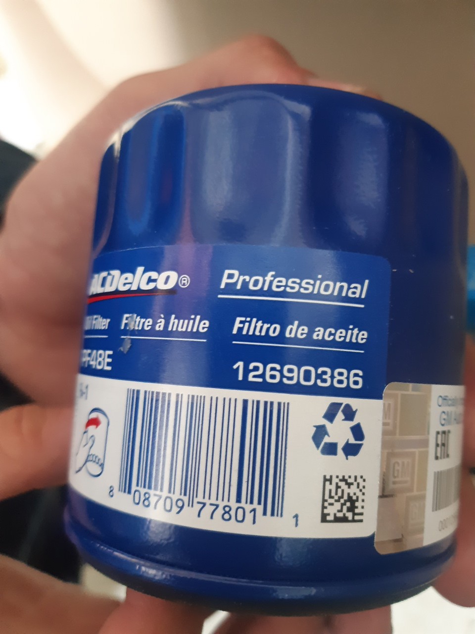 12690386 Фильтр масляный GM | Запчасти на DRIVE2
