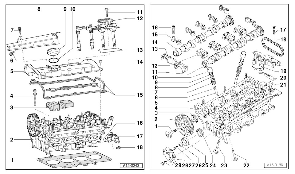 Шпаргалка по устройству ГБЦ ADR. — Audi A4 (B5), 1,8 л, 2000 года ...