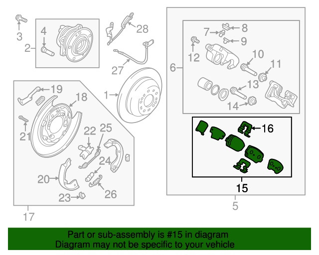 583022WA30 Комплект тормозных колодок. Задняя ось KIA HYUNDAI ...