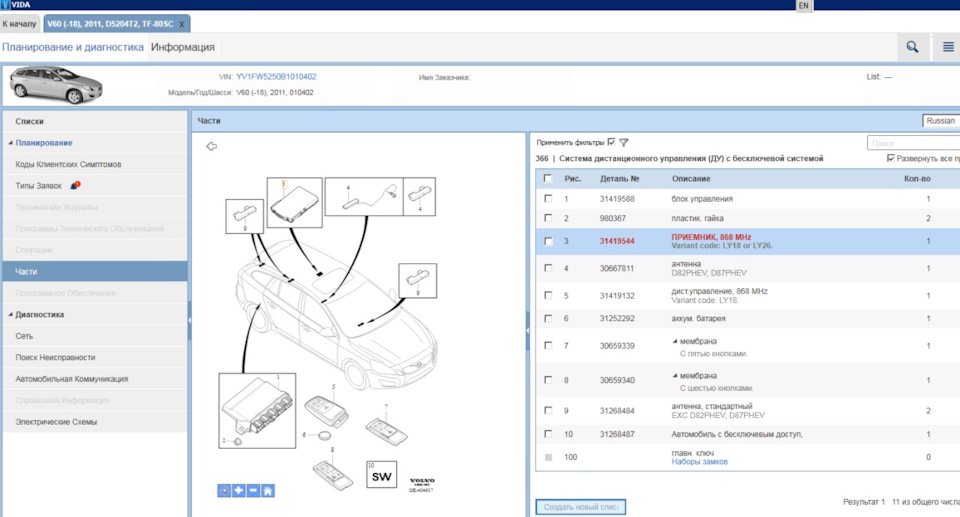 2. Keyless ремонт. Часть 1. — Volvo V60 (1G), 2 л, 2011 года ...