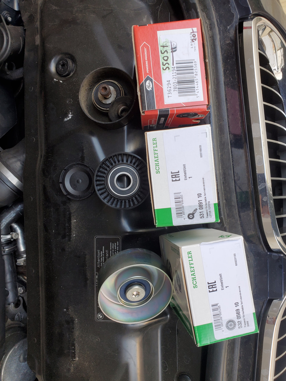 Натяжные ролики M57 — BMW 5 series (E60), 3 л, 2007 года | запчасти ...