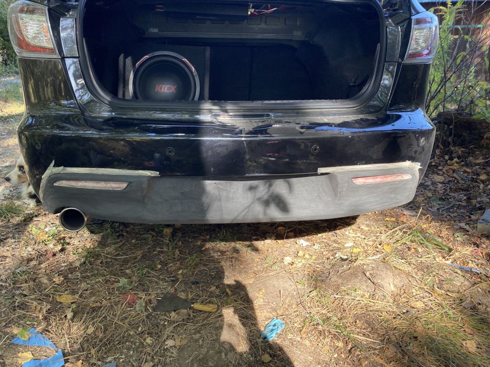 Покраска нижней части бампера — Mazda 3 (2G) BL, 1,6 л, 2009 года ...