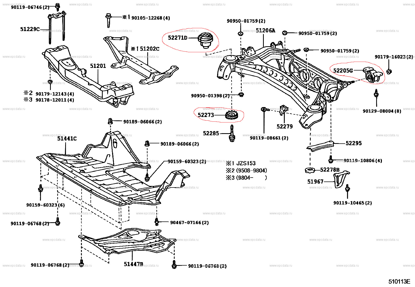 Аналог сайлентблоков ( подушек заднего подрамника) на JZS155 — Toyota ...