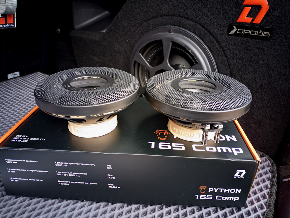 Компонентная акустика DL-AUDIO Python 165 Comp в задние двери гранты (2025) — Lada Гранта ...