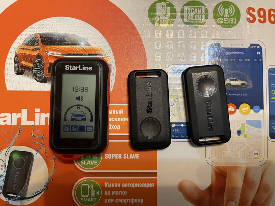 Управление брелком для StarLine S96 v2 BT, лампочка в ближний ...