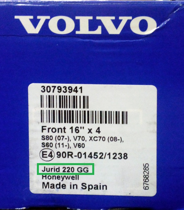 30793941 Колодки тормозные дисковые комплект Volvo | Запчасти на DRIVE2