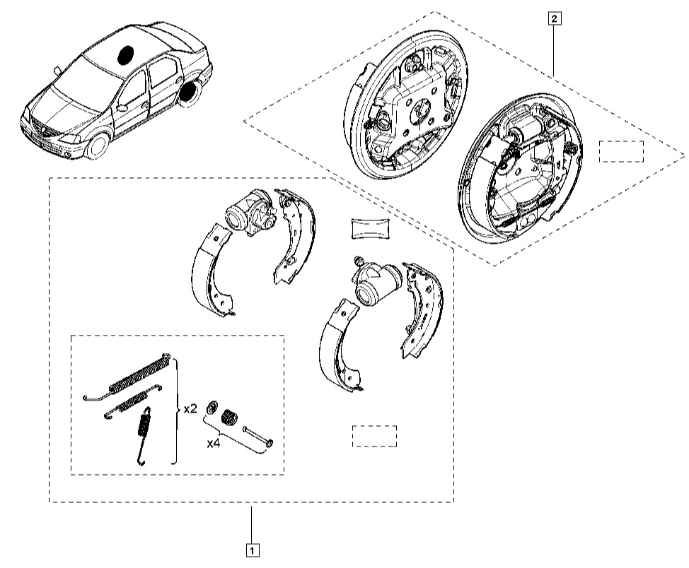 Подбор деталей задней тормозной системы — Renault Logan (1G), 1,6 л ...