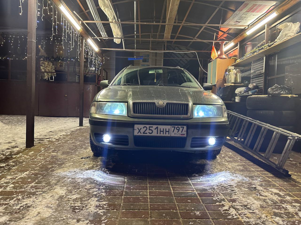 Диодные туманки в штатные заглушки бампера, туманки октавия тур — Skoda ...
