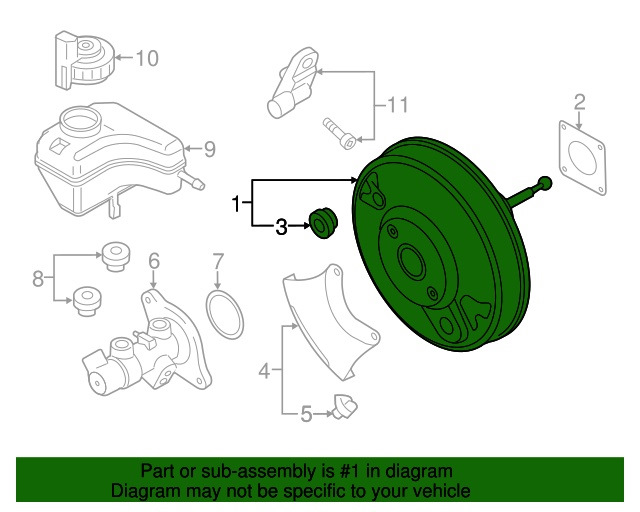 3C1614106R Усилитель тормозного привода VAG | Запчасти на DRIVE2