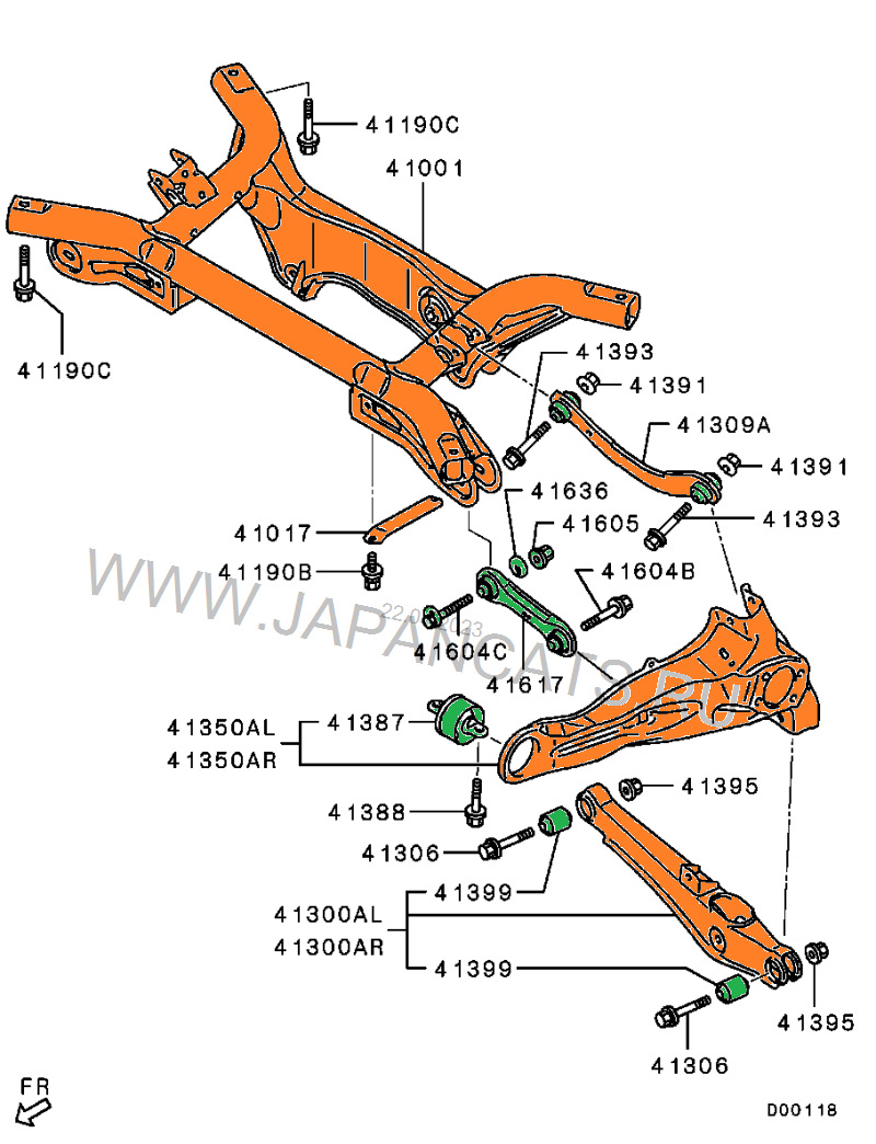 План переборки задней подвески — Mitsubishi Lancer X, 2 л, 2013 года ...