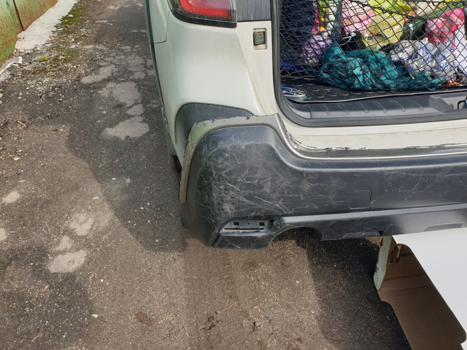 примерка накладки заднего бампера на BT9 — Subaru Outback (BT), 2,5 л ...