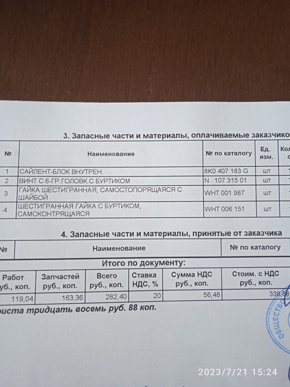 WHT001987 Гайка (M12x1,5) / AUDI A4, A5, Q5 08~ VAG | Запчасти на DRIVE2