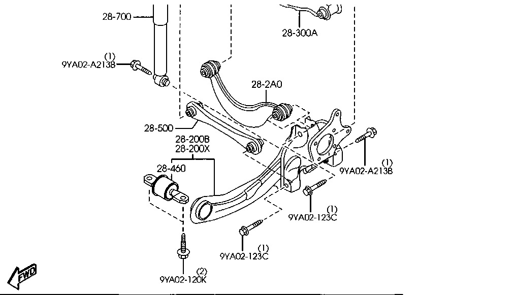 Аналог болта Mazda 9YA0-21-23C — Mazda 5 (2G), 2 л, 2008 года ...