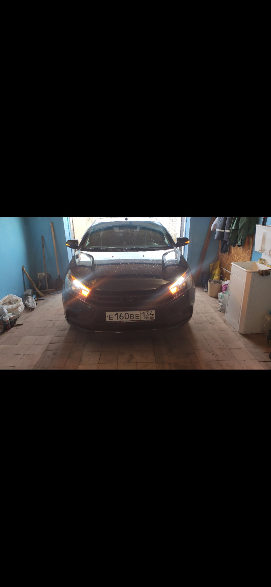 ДХО(светодиоды) и бегущие поворотники с Али. — Lada Vesta CNG, 1,6 л ...