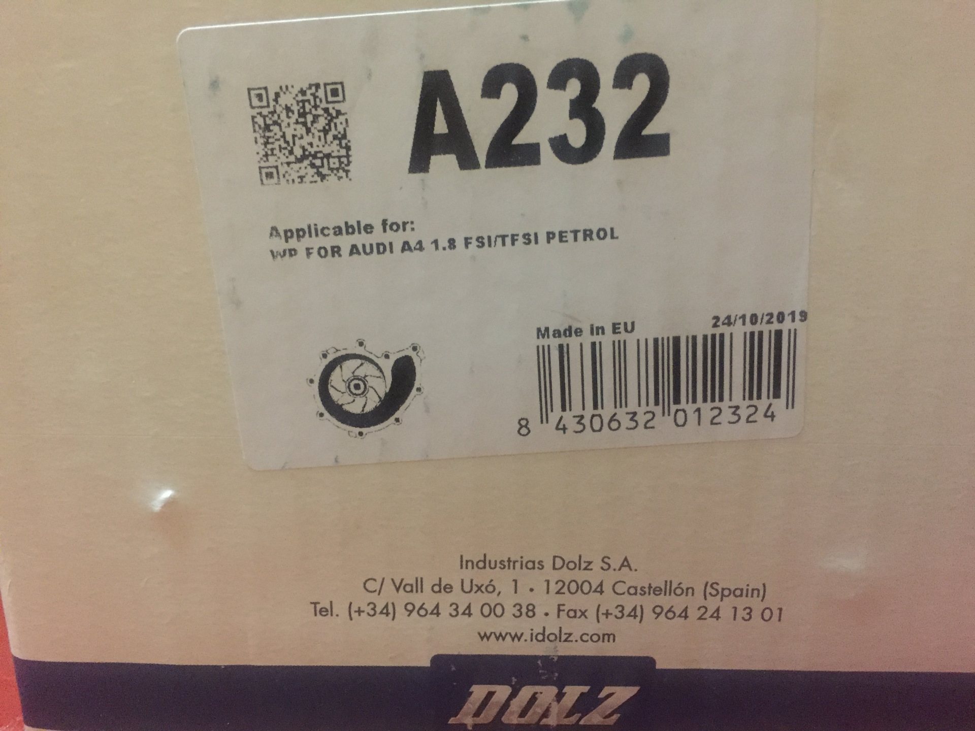 Замена помпы в сборе (DOLZ A232) на Skoda Octavia A5 1,8 tsi (CDAA) — Skoda Octavia Combi A5 Mk2 ...