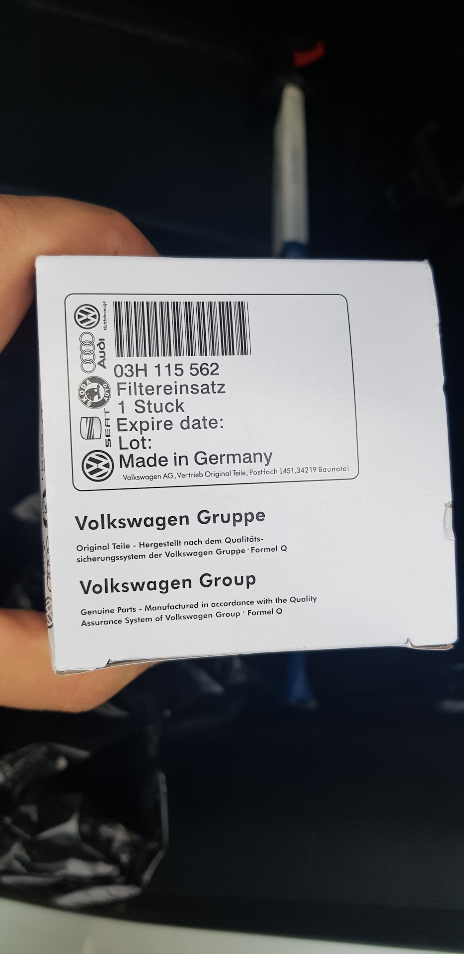 03H115562 Фильтр масляный /PORSCHE 3.6 10- VAG | Запчасти на DRIVE2