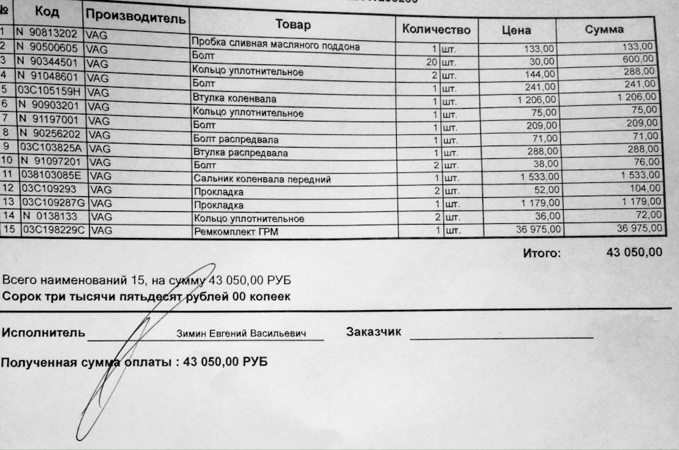 Замена цепочки ГРМ — Volkswagen Golf Mk6, 1,4 л, 2012 года | визит на ...