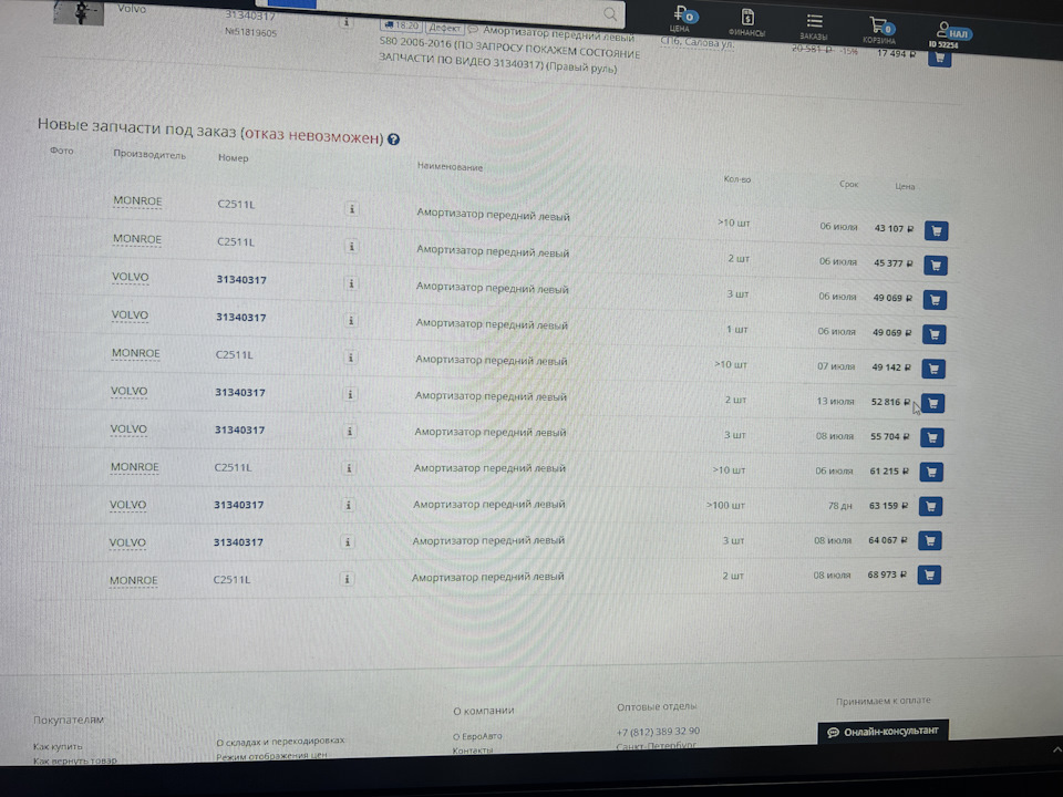 C2511L Амортизатор MONROE | Запчасти на DRIVE2
