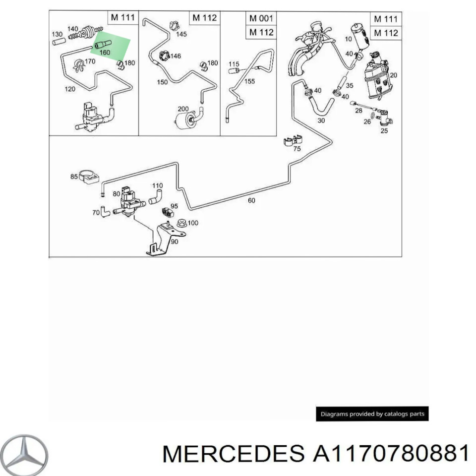 A1170780881 ШЛАНГ ВАКУУМНОЙ СИСТЕМЫ (SCHLAUCH) Mercedes | Запчасти на ...