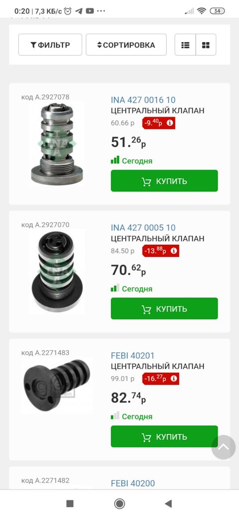 427001610 Центральный клапан регулировки распределительного вала INA ...