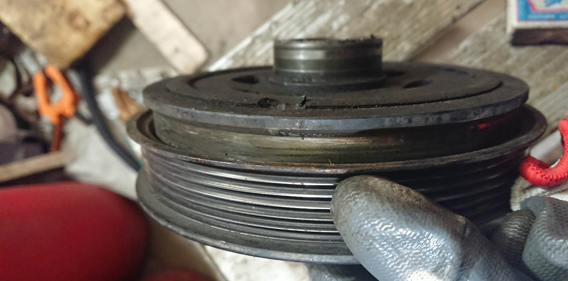 Цельнометаллический шкив коленвала — SsangYong Actyon (2G), 2 л, 2011 ...