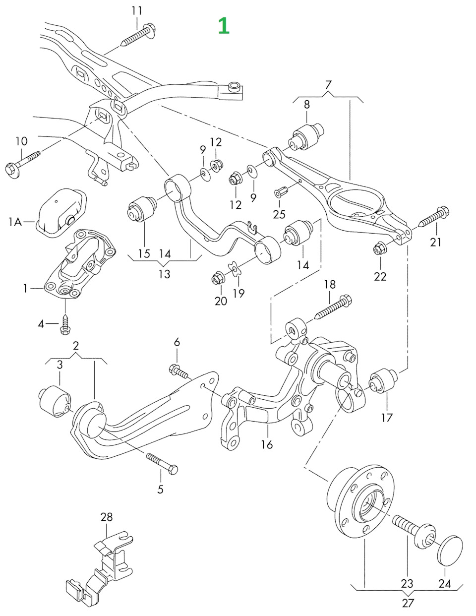 Крепёж задней многорычажки — Volkswagen Golf Mk5, 1,6 л, 2008 года ...