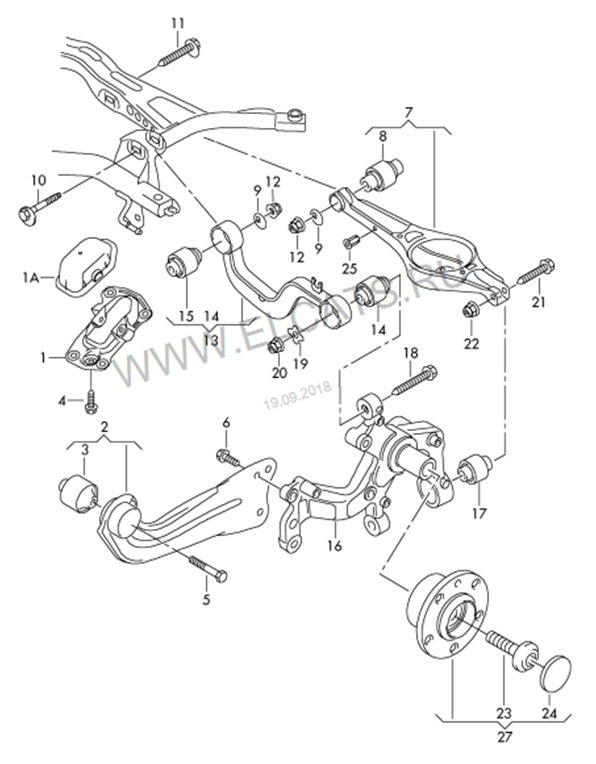 Список деталей для ремонта задней подвески переднеприводной Octavia A5 ...