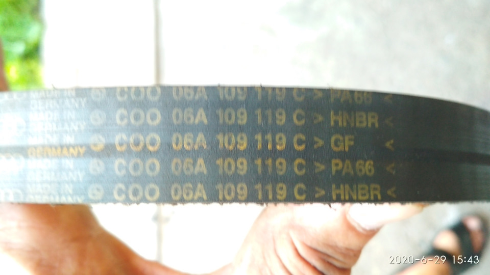 06A109119C РЕМЕНЬ ГРМ Z138 / 1.6-2.0 95~ VAG | Запчасти на DRIVE2