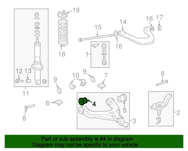 4806135040 Сайлентблок нижнего рычага передний OEM TOYOTA LEXUS ...