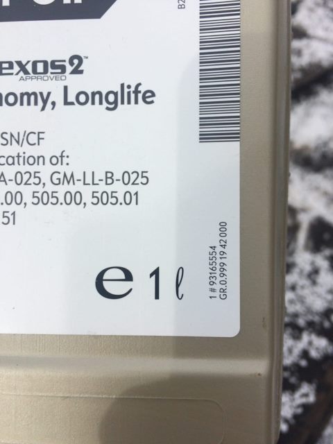 93165554 Масло моторное синтетическое 5W-30 GM | Запчасти на DRIVE2