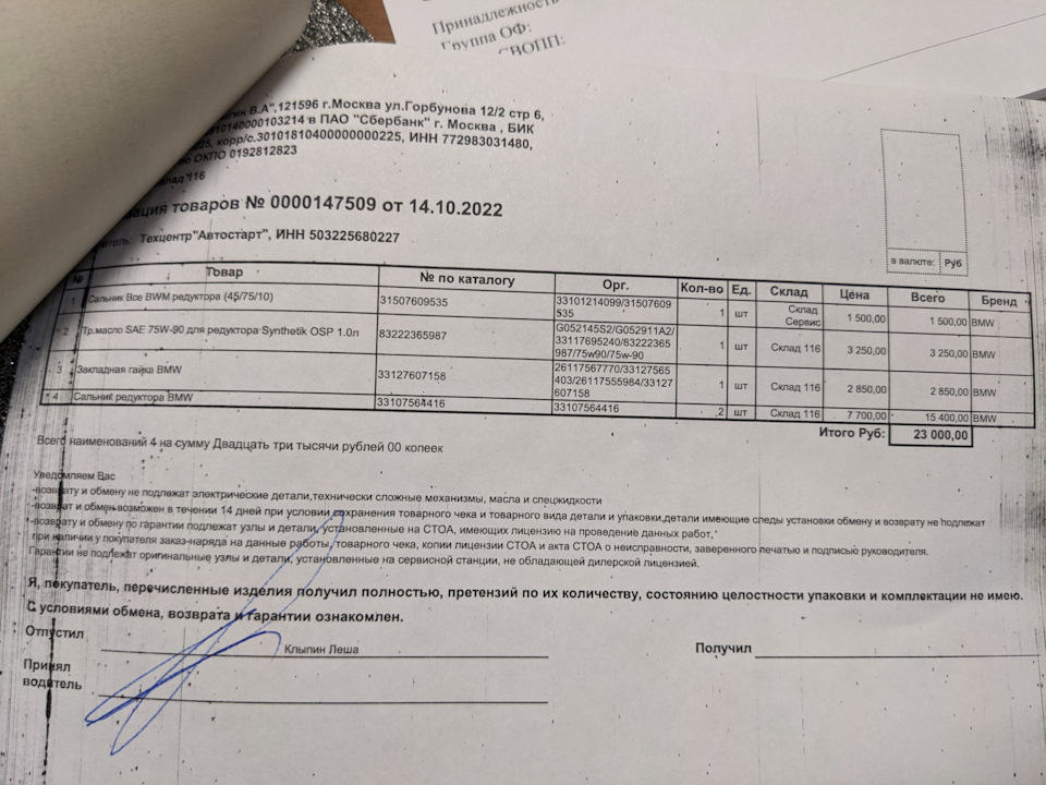 26117567770 Ремкомплект закладной гайки BMW | Запчасти на DRIVE2