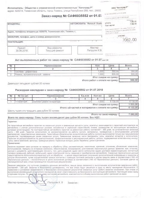 117209732R Ремень приводной поликлиновой 7PK1795 генератора комплект OE ...