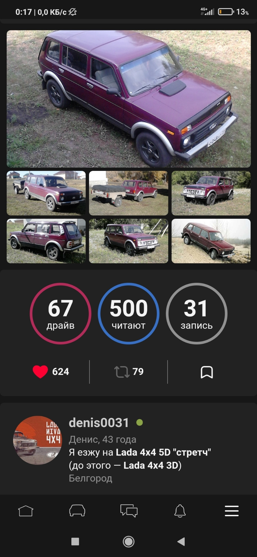 500 подписчиков — Lada 4x4 5D, 1,7 л, 2003 года | рейтинг и продвижение | DRIVE2