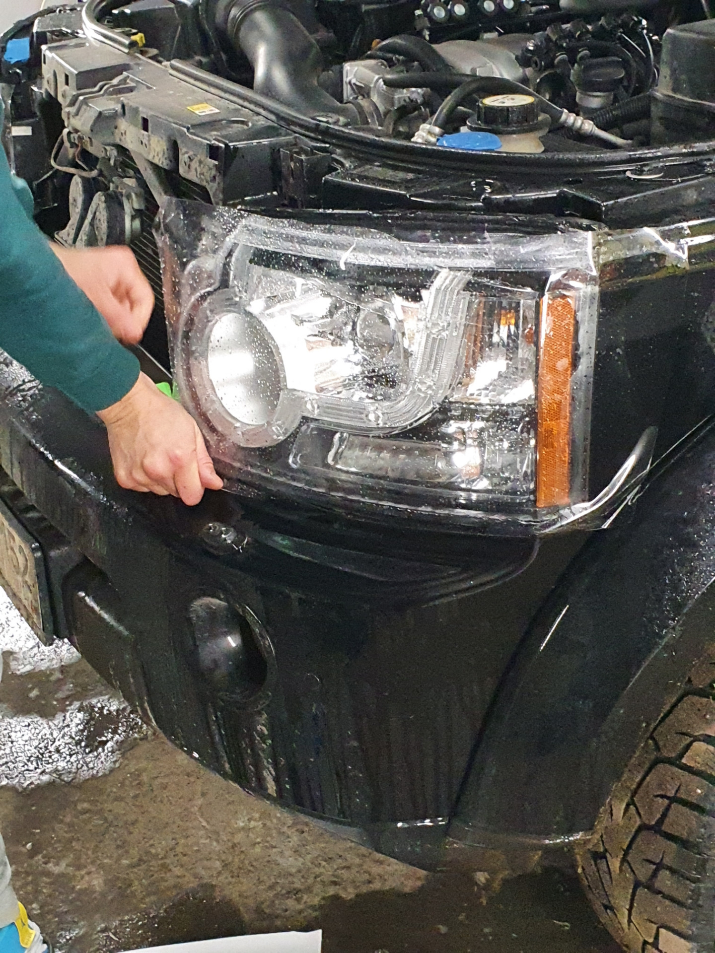 Полиуретановая пленка на фары — Land Rover Discovery IV, 4,3 л, 2012 ...