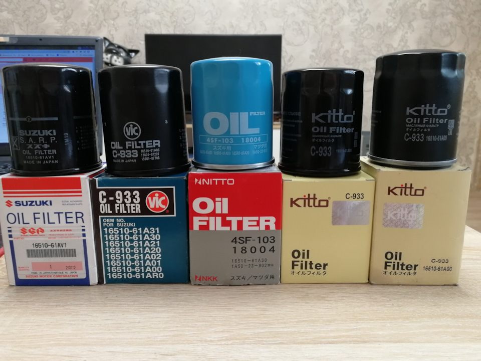 Фильтры масляные: Suzuki 1651061AV1, Vic C-933, Nitto 4SF-103 и Kitto C-933 — впечатления ...