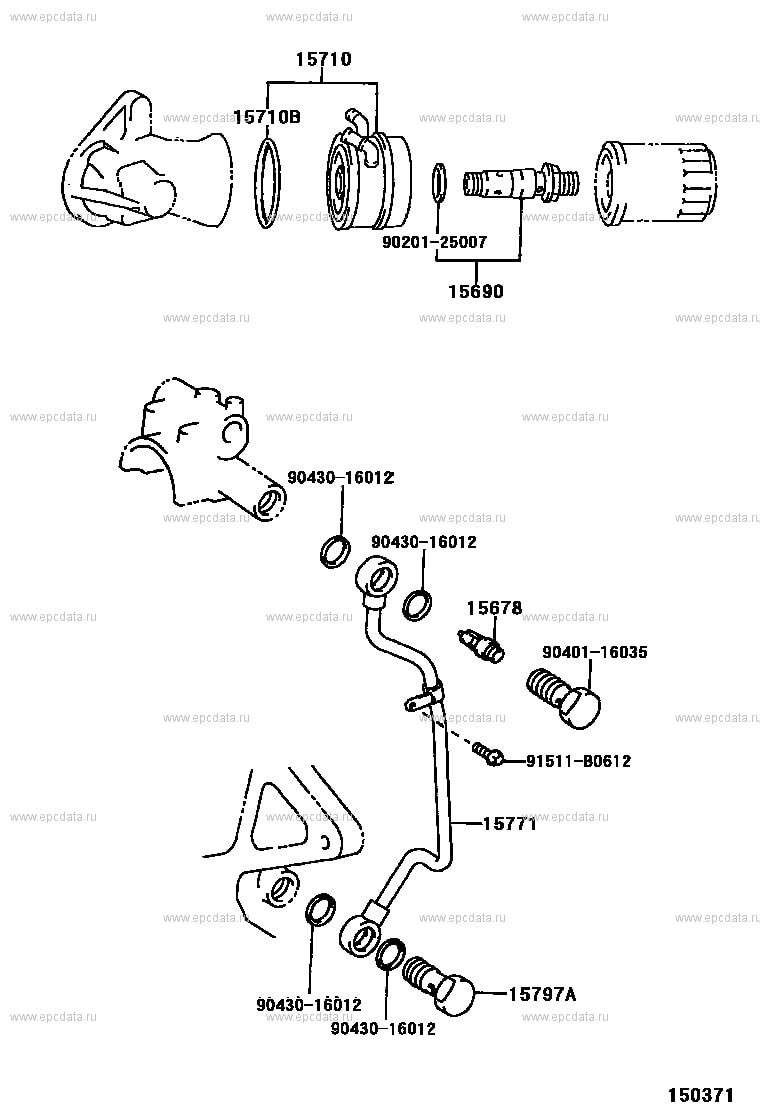 #2329. — 15-03 — 1JZ-GTE. Engine oil cooler — Маслоохладитель и подача ...