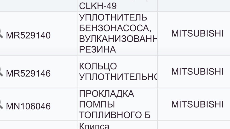 MR529140 Кольцо прокладки топливного бака Mitsubishi | Запчасти на DRIVE2